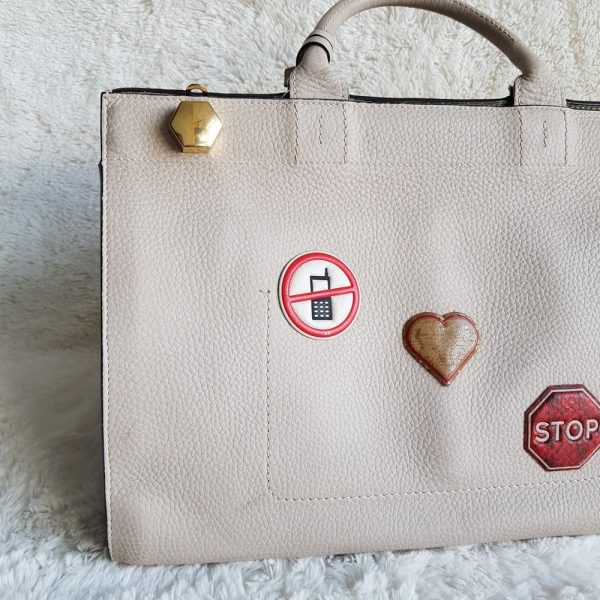 Anya Hindmarch Ephson Top Handle Bag Beige Leather/Matt Tumbled Calf ...