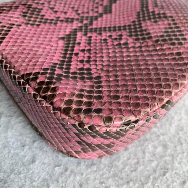 Dior Vintage Malice Bag Pink/Black Leather/Snake Skin with Silver ...