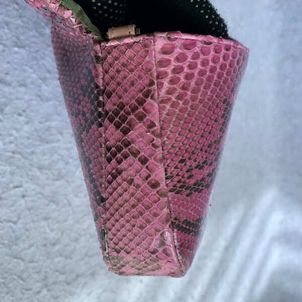 Dior Vintage Malice Bag Pink/Black Leather/Snake Skin with Silver ...
