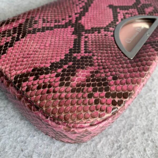 Dior Vintage Malice Bag Pink/Black Leather/Snake Skin with Silver ...