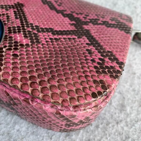 Dior Vintage Malice Bag Pink/Black Leather/Snake Skin with Silver ...
