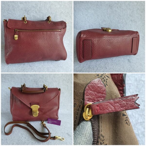 Mulberry 2way bag Maroon Leather with Gold Hardware #OLLR-2 – Luxuy Vintage