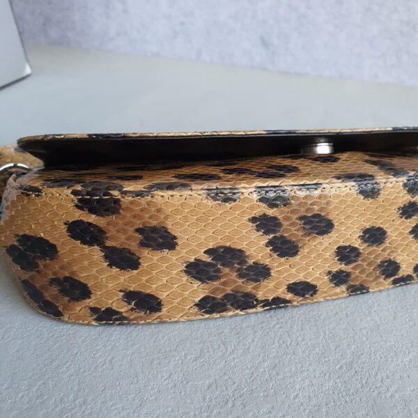 Dior Vintage Small Tote Brown/Black Leopard Print Snake Skin with ...