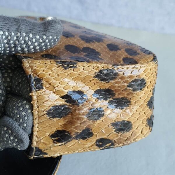 Dior Vintage Small Tote Brown/Black Leopard Print Snake Skin with ...