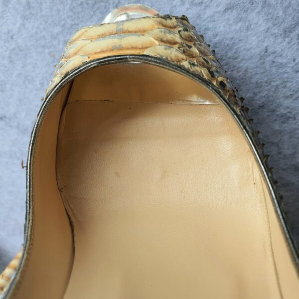 Christian Louboutin Size 38.5 Lady Peep 150 Python Tropicana Specchi ...