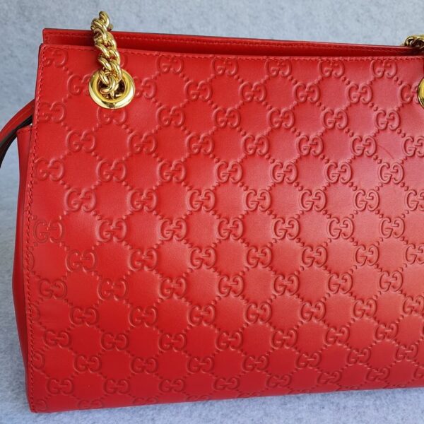 Gucci GG Signature Bag Red Guccissima Leather and Light Gold Hardware # ...