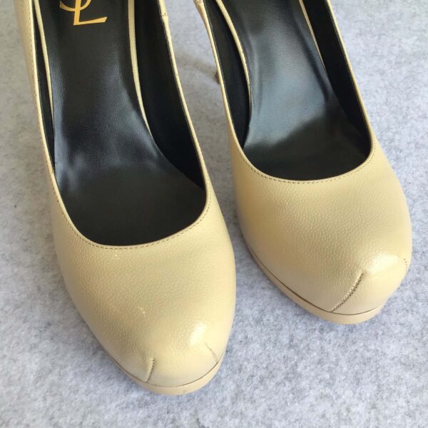 YSL SZ37.5 Pumps Beige Leather Shoes #OKLC-2 – Luxuy Vintage