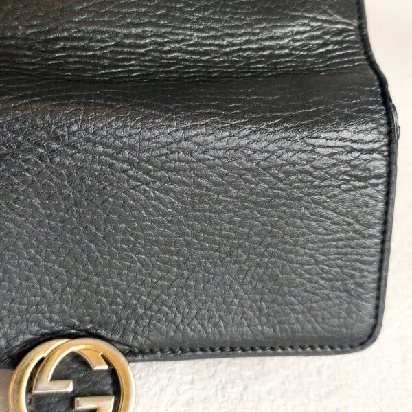 Gucci WOC Interlocking Wallet On Chain Black Calf Leather with Gold ...